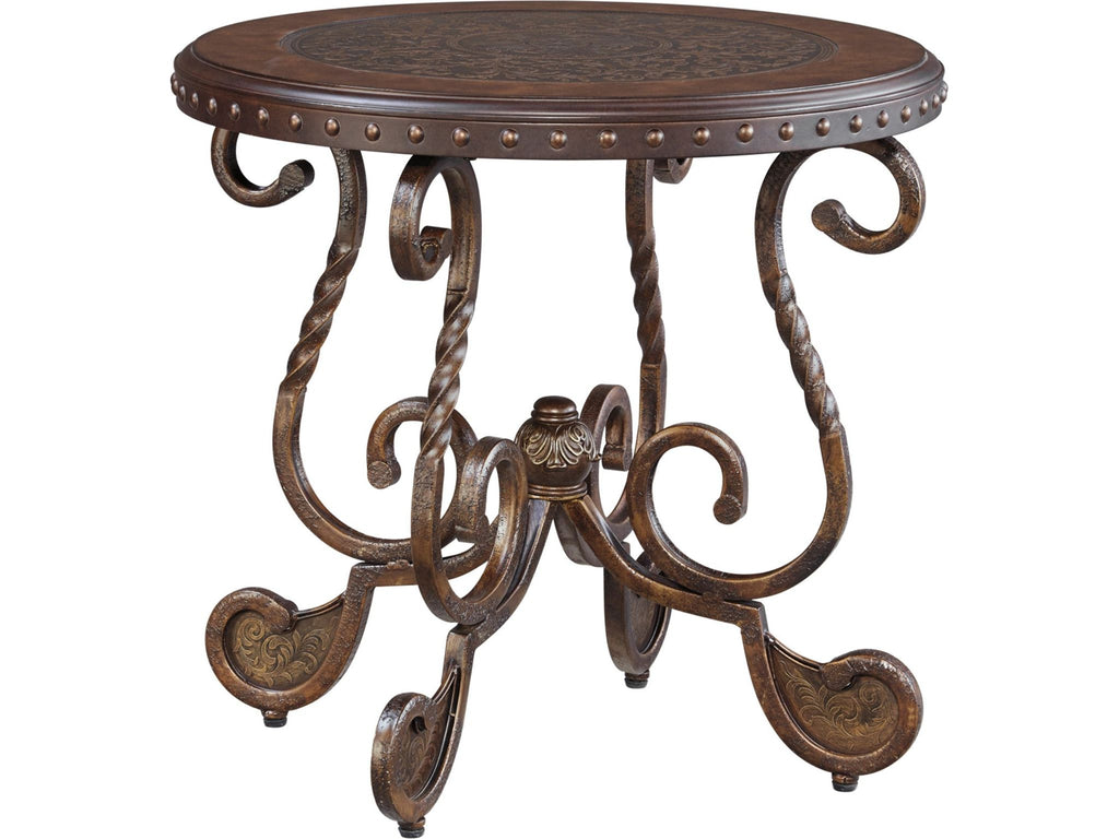 Clearance Save $60! Rafferty Round End Table - Brown T382-6 | Schleider ...